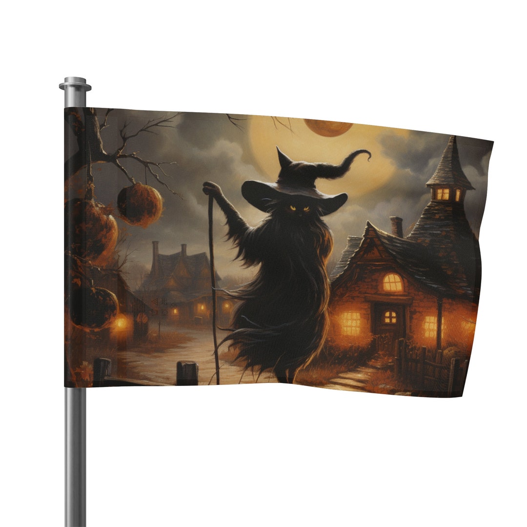 Black Cat Flag Unique Halloween Cat Flag for Halloween - Etsy