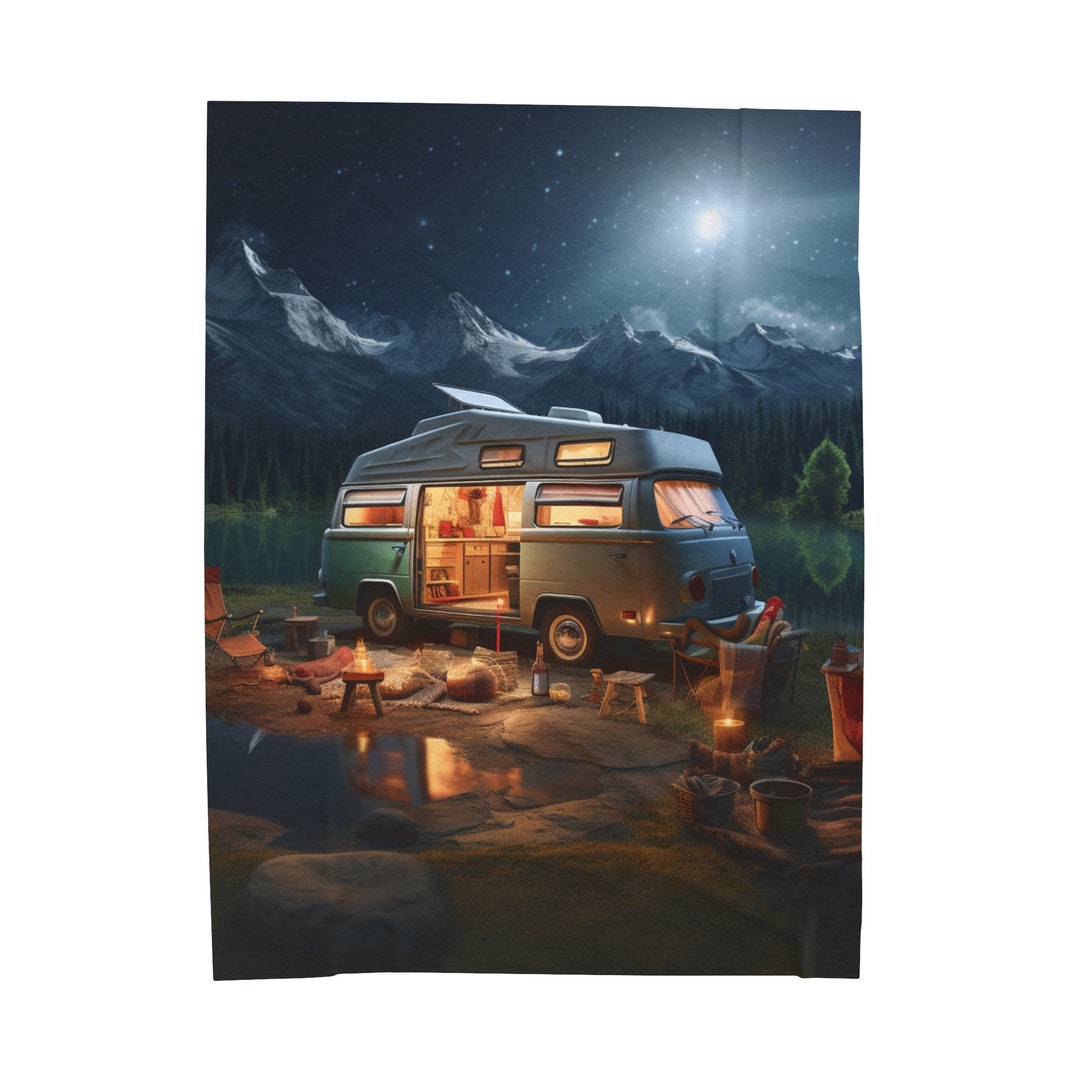 Camp Van Plush Blanket - Etsy