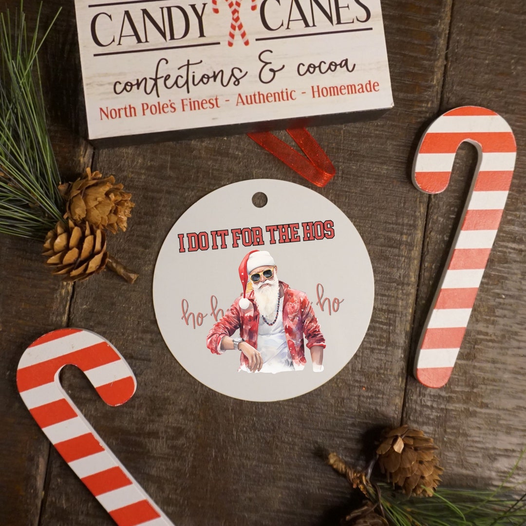 Cool Santa Muscle Santa Hos Christmas Ornament, Funny Christmas ...