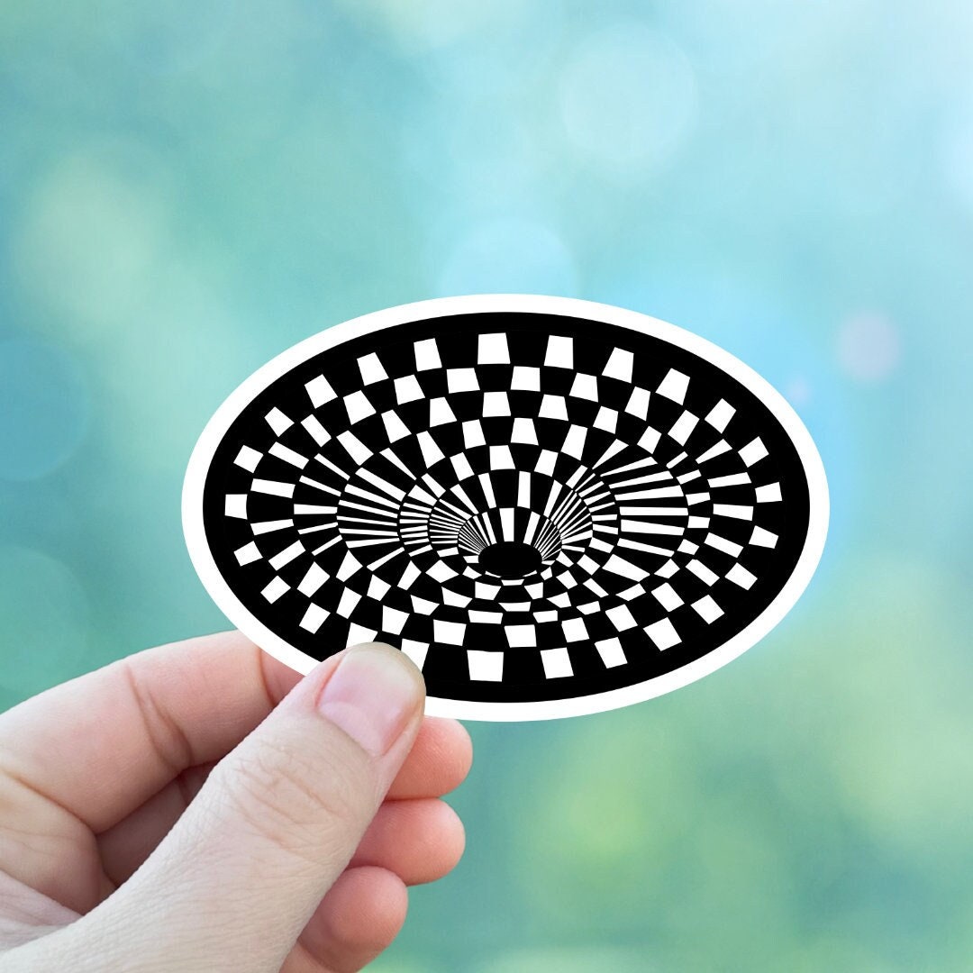 Psychedelic Optical Illusion Sticker | Trippy 3D Hole Sticker for Water ...