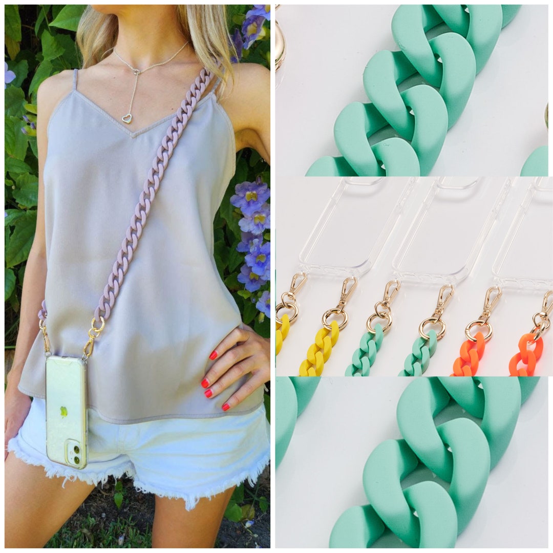 Designed for iPhone Crossbody Clear Case With Light Weight Chain and ...