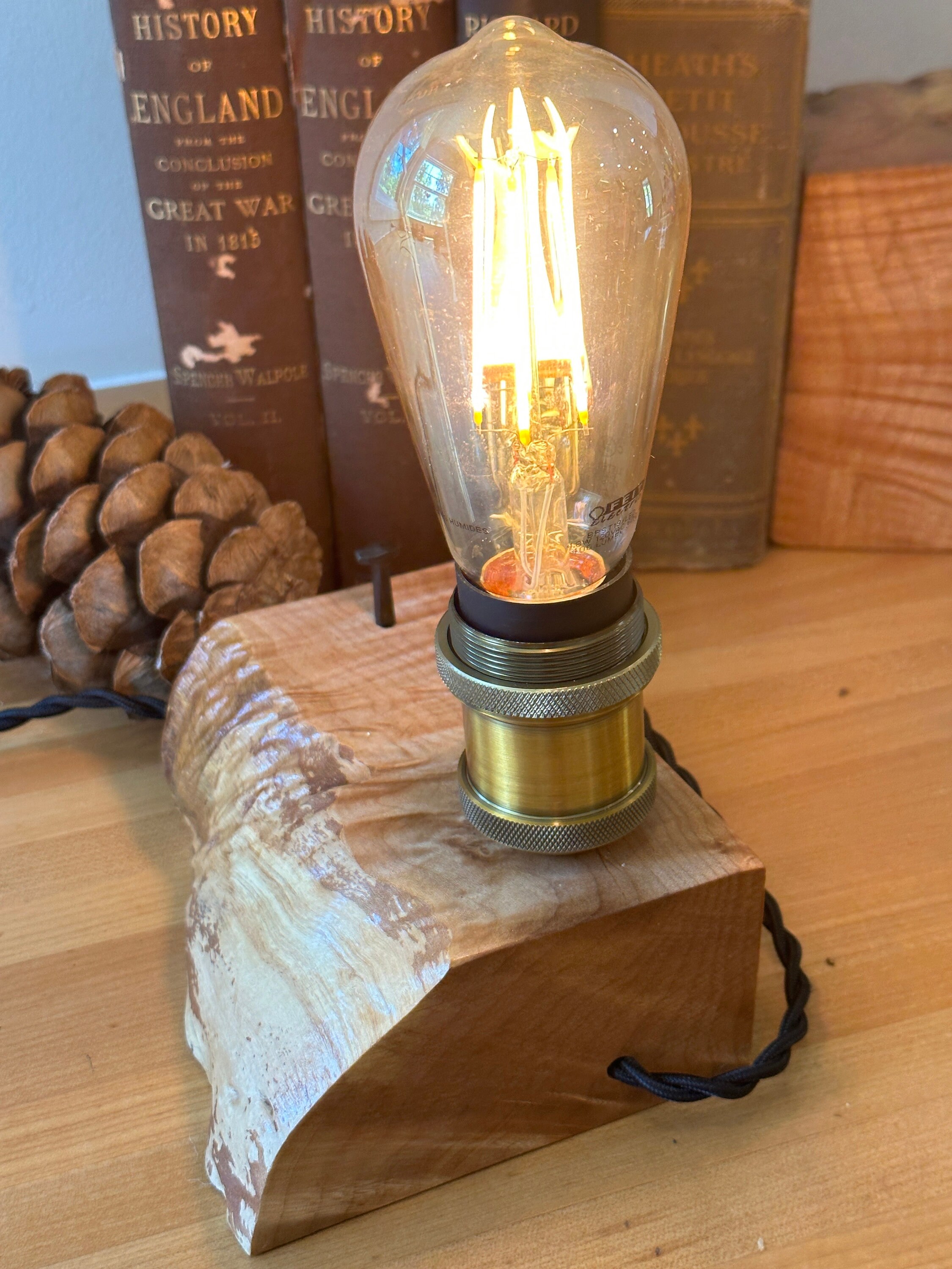 Maple Live Edge 3 Way Touch Lamp - Etsy
