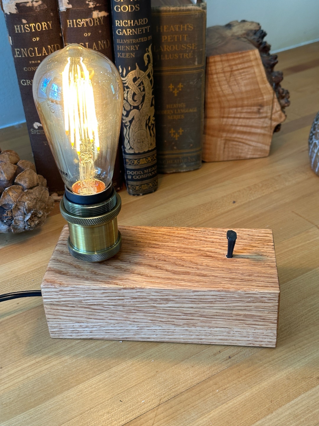 Reclaimed Oak 3 Way Touch Lamp - Etsy