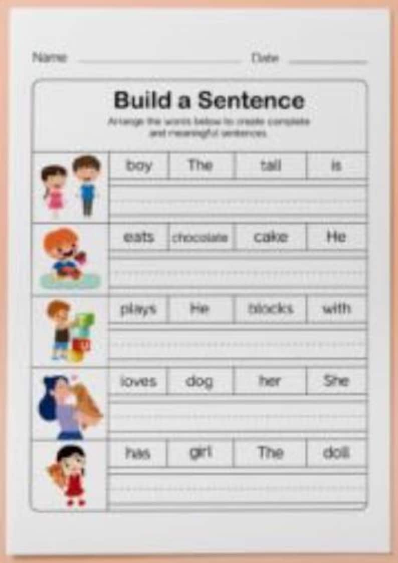150 Build a Sentence Worksheets - ELA Grammar & Writing Practice for ...