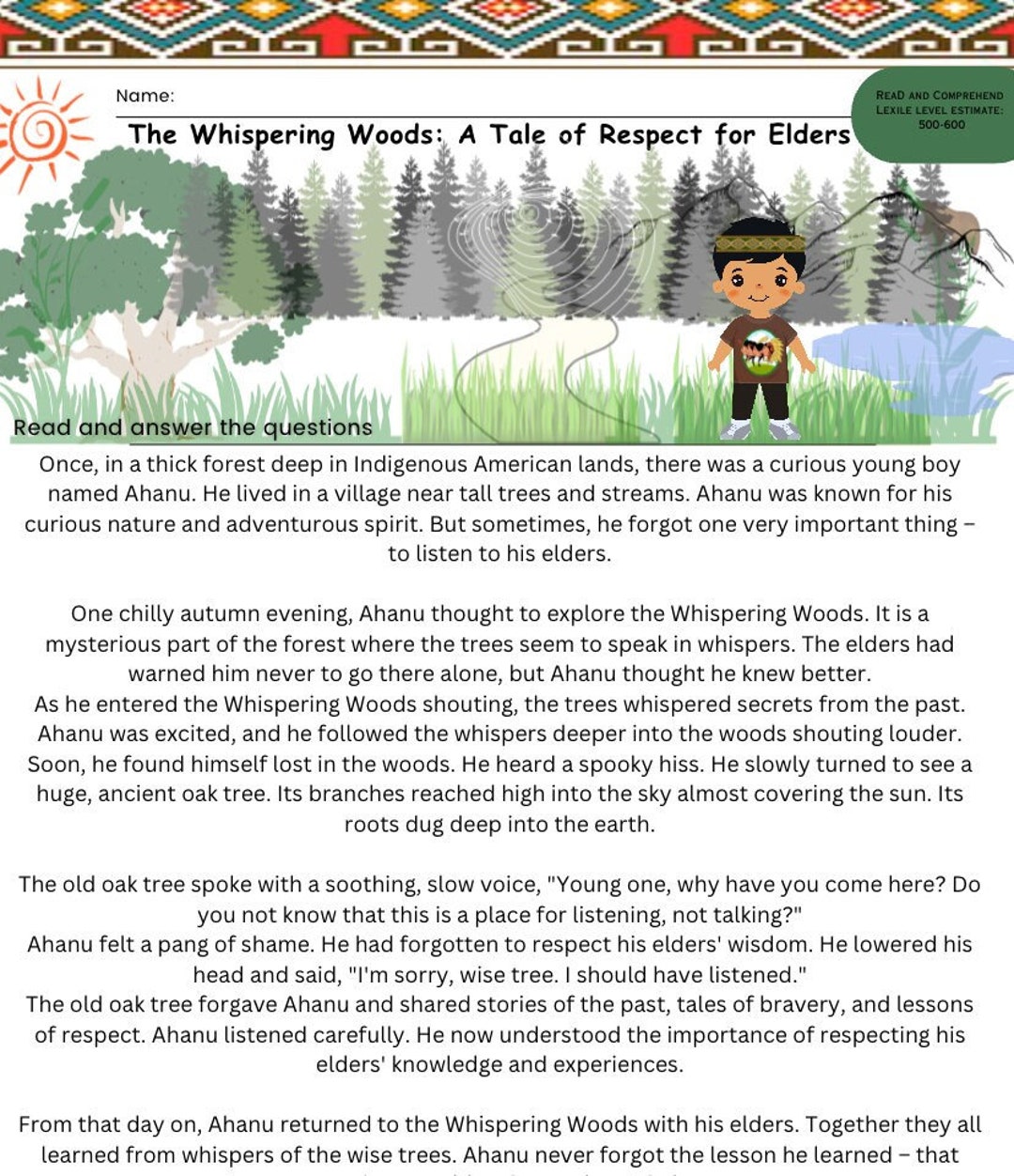 Respect for Elders: Indigenous Native American Folktale & Lesson Plan ...