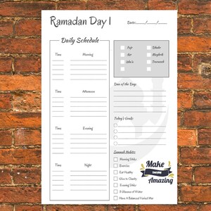 Create a 30-day Ramadan Planner to Track Prayers, Meals, Verses & More ...