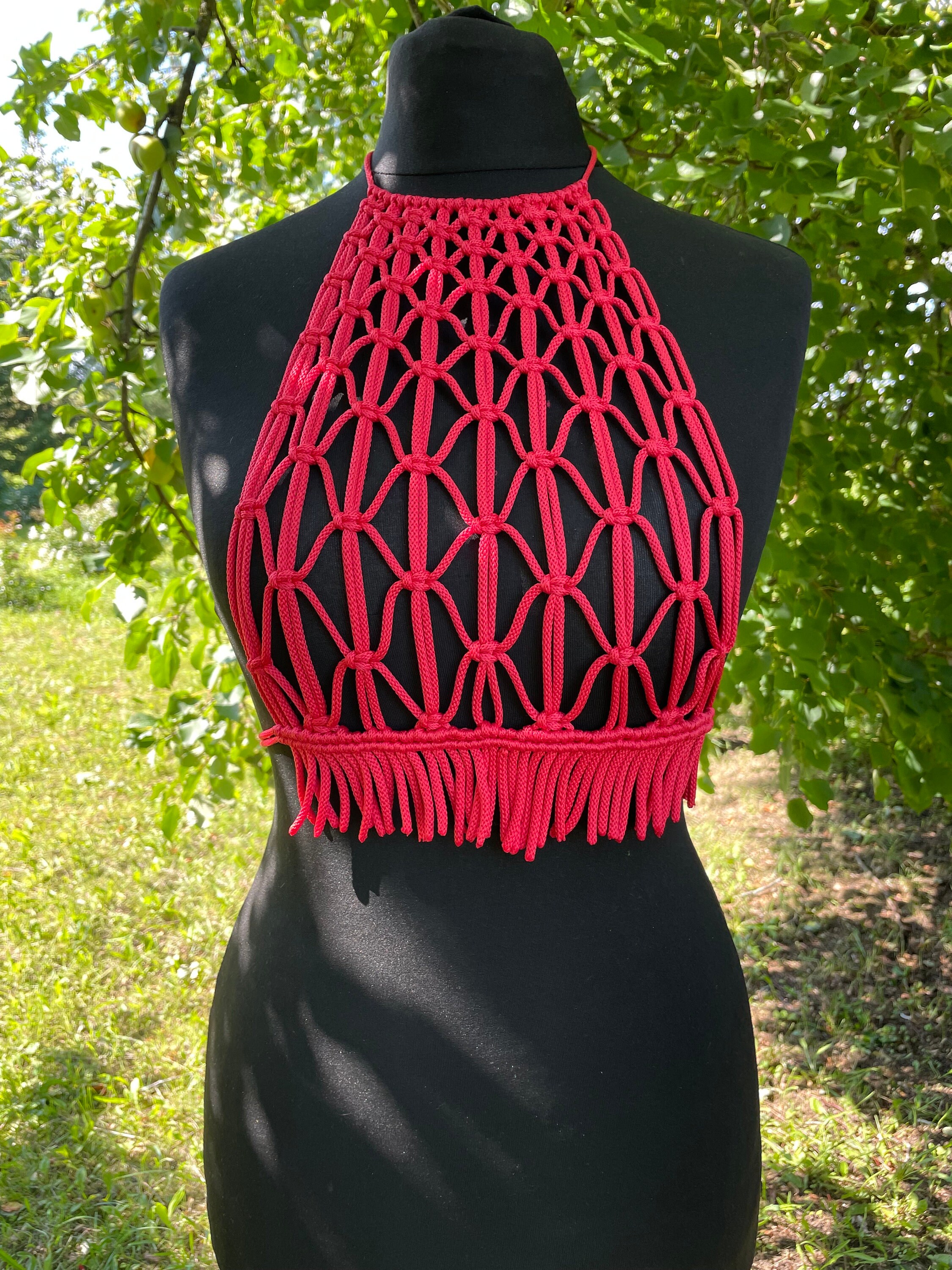 Macrame Handmade Top, White Top for Parties, Beach Party Outfit ...