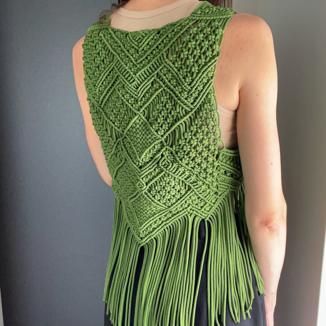 Handmade Macrame Vest, Festival Outfit, Country Style Clothing, Cowgirl ...