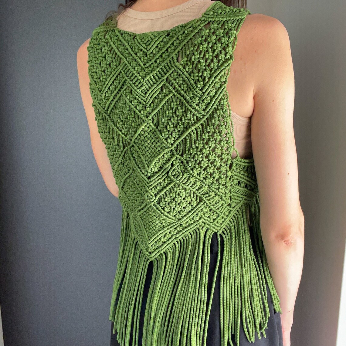 Handmade Macrame Vest, Festival Outfit, Country Style Clothing, Cowgirl ...
