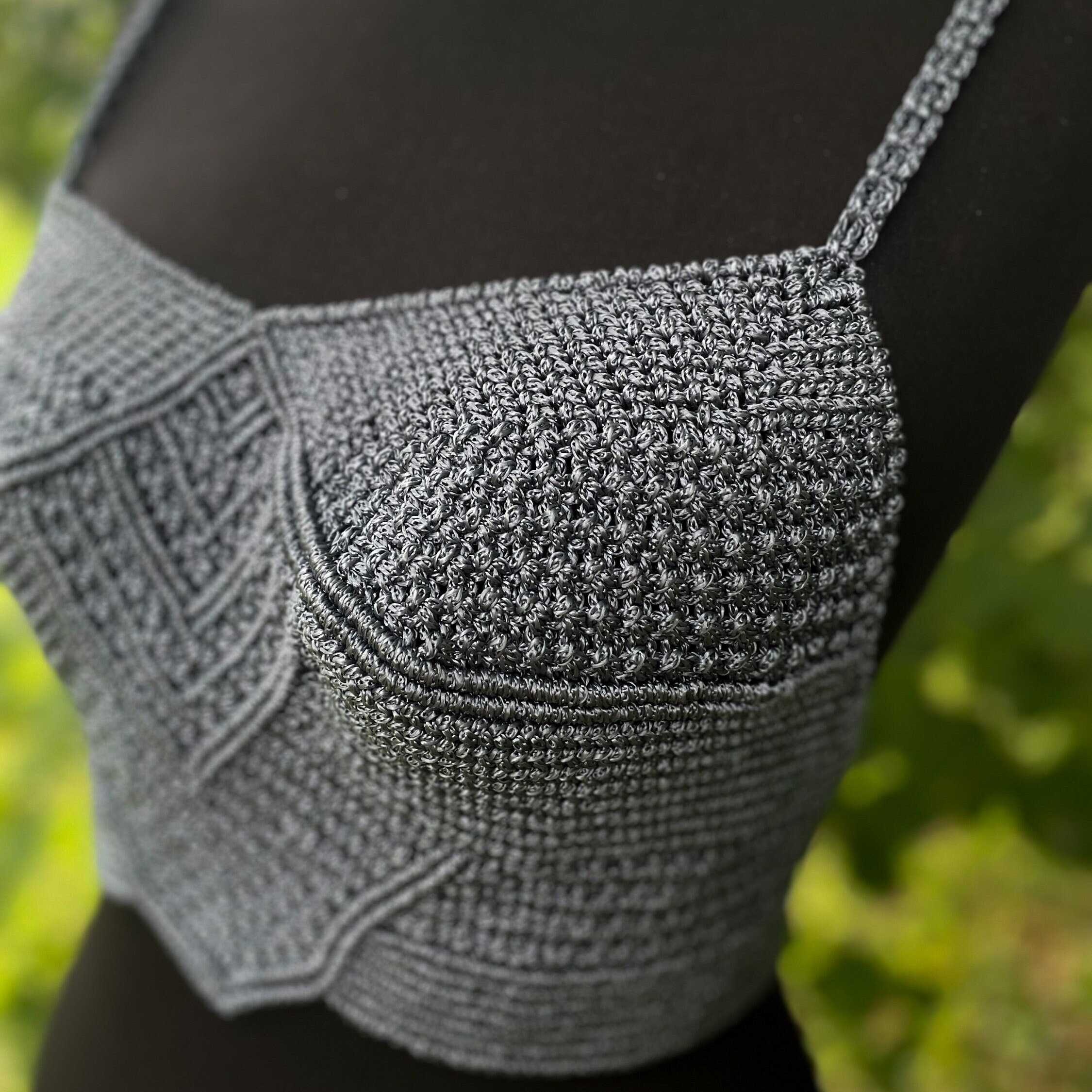 Macrame Silver Corset Exclusive Macrame Outfit Handmade - Etsy