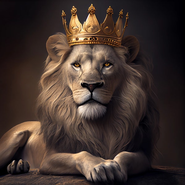 Lion Ai Art Print - Etsy