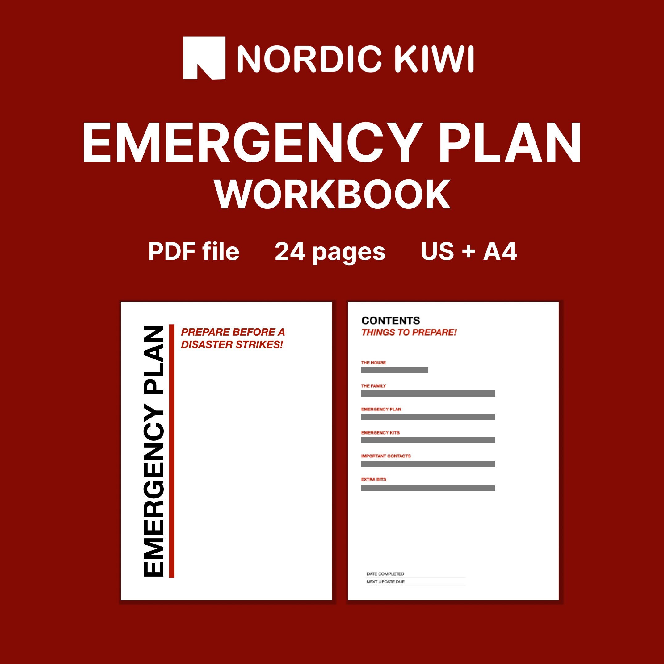 Emergency Plan Workbook for the Family! | Printable PDF | Emergency ...