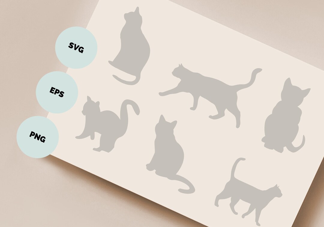 Cat Bundle for Cut File Svg, Eps, Png Silhouette Plotter Plotting Instant Download Digital - Etsy