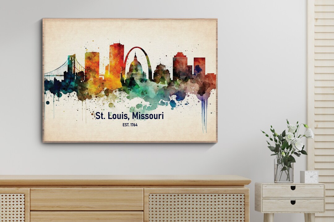St. Louis Skyline Wall Art Printable Home Decor STL Cityscape Wall ...