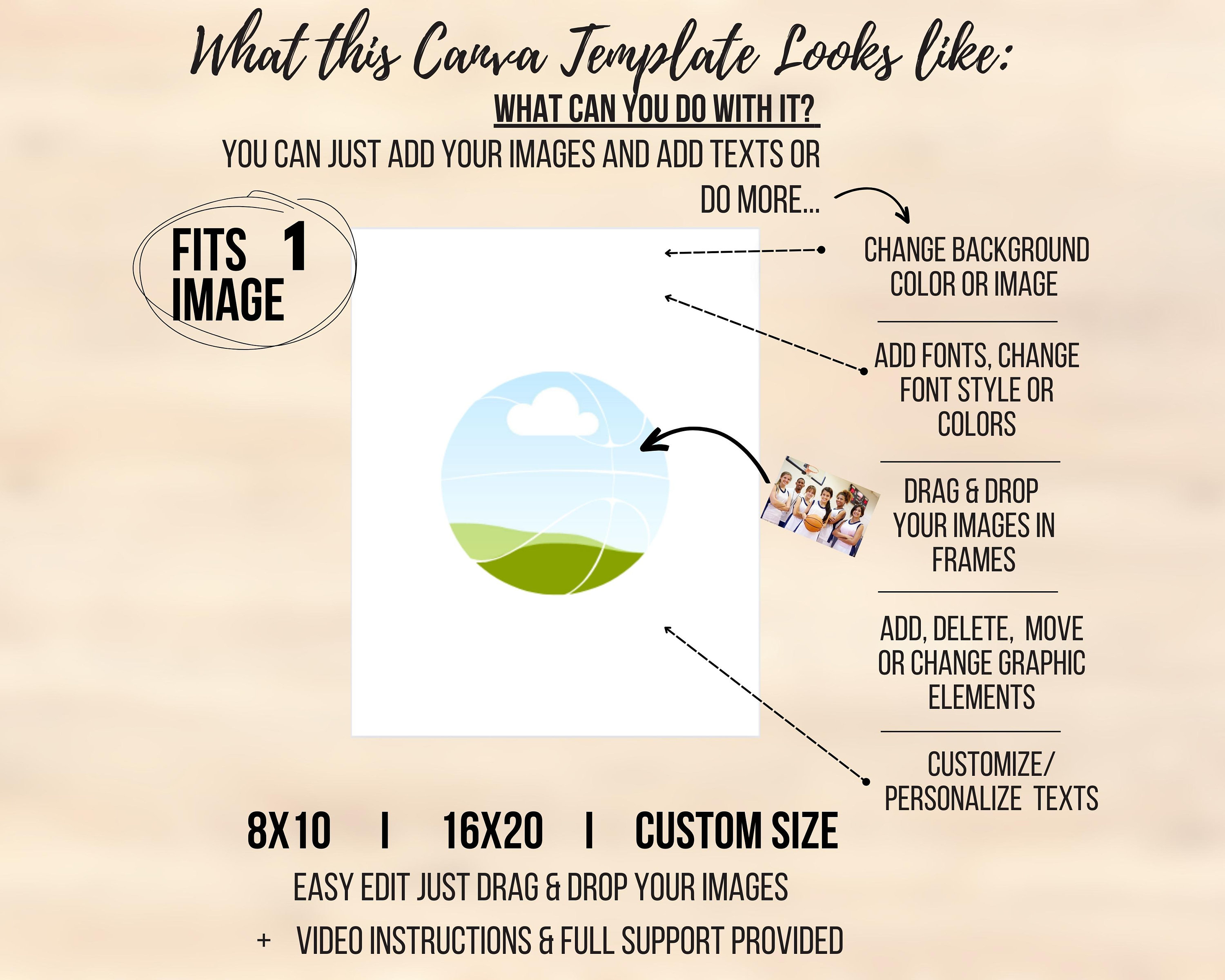 BASKETBALL Photo Frame TEMPLATE Sports Design Team Poster - Etsy