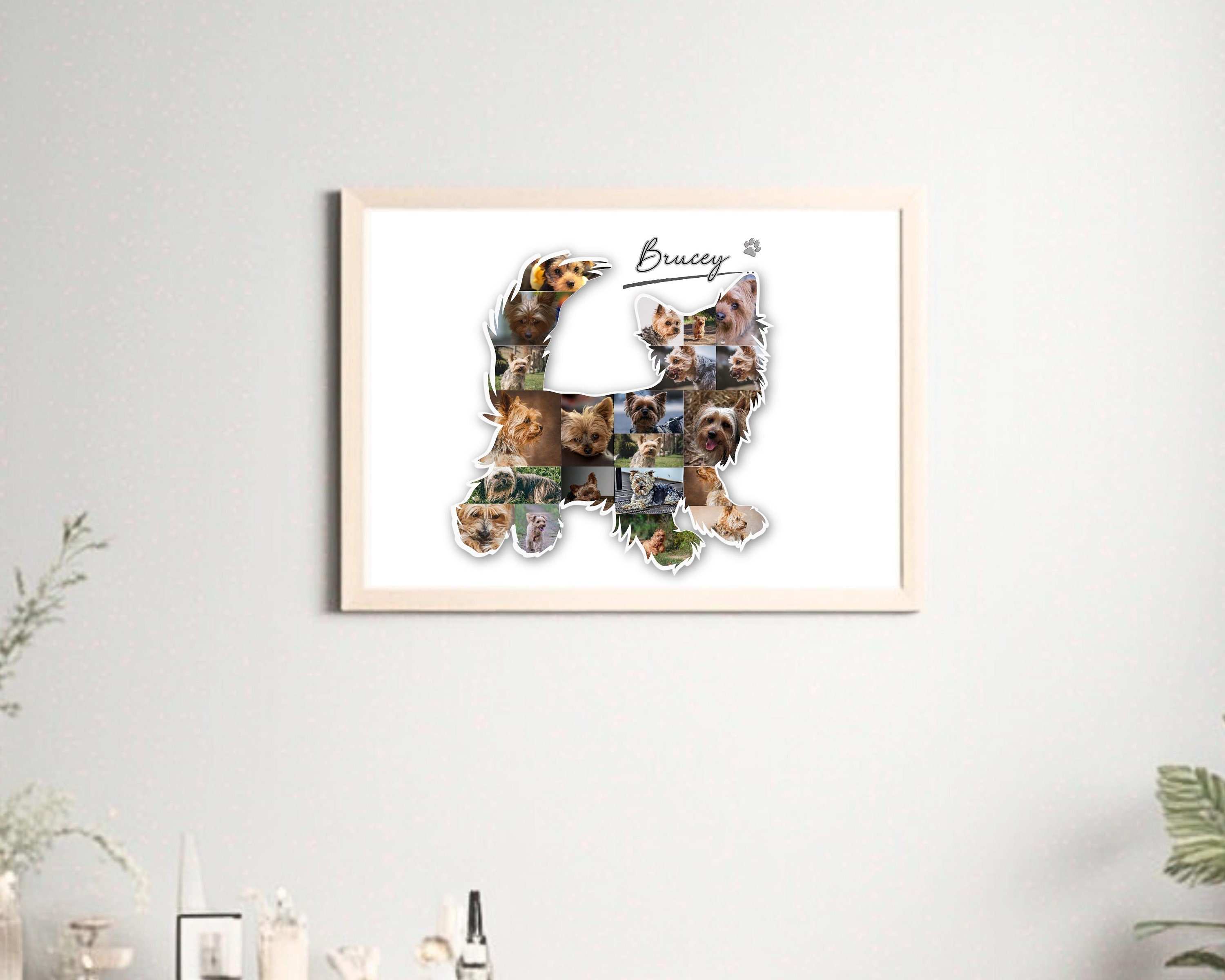 Editable Yorkie Mix DOG Photo Collage Canva TEMPLATE Printable Wall Art ...