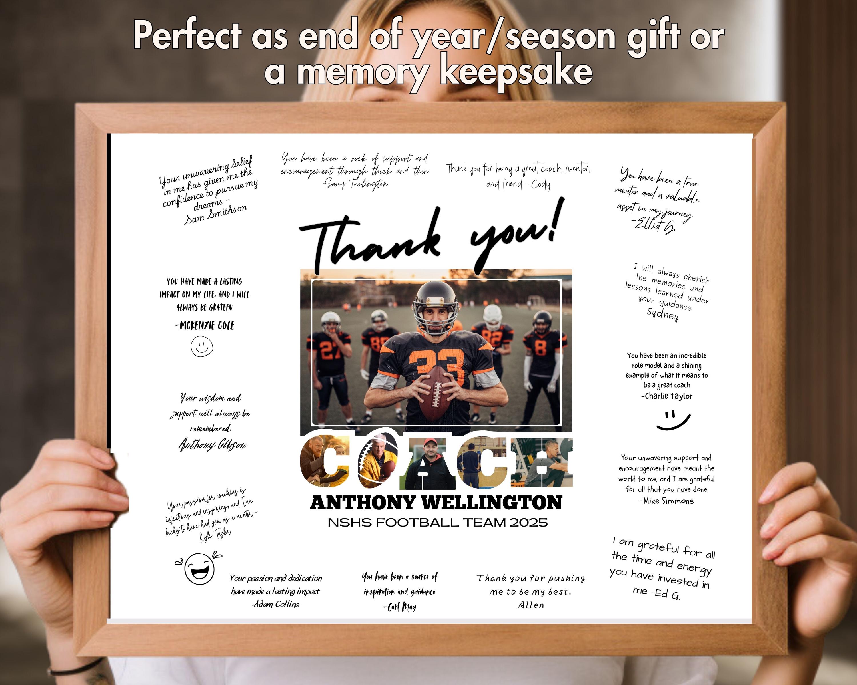 Football COACH Signing Frame Canva TEMPLATE Custom Photo Collage Sports ...