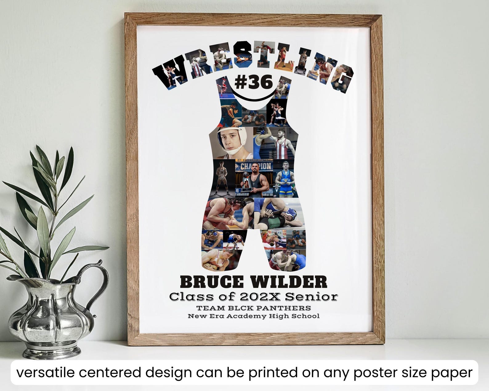 Editable WRESTLING Suit Photo Collage Frame TEMPLATE, Printable ...