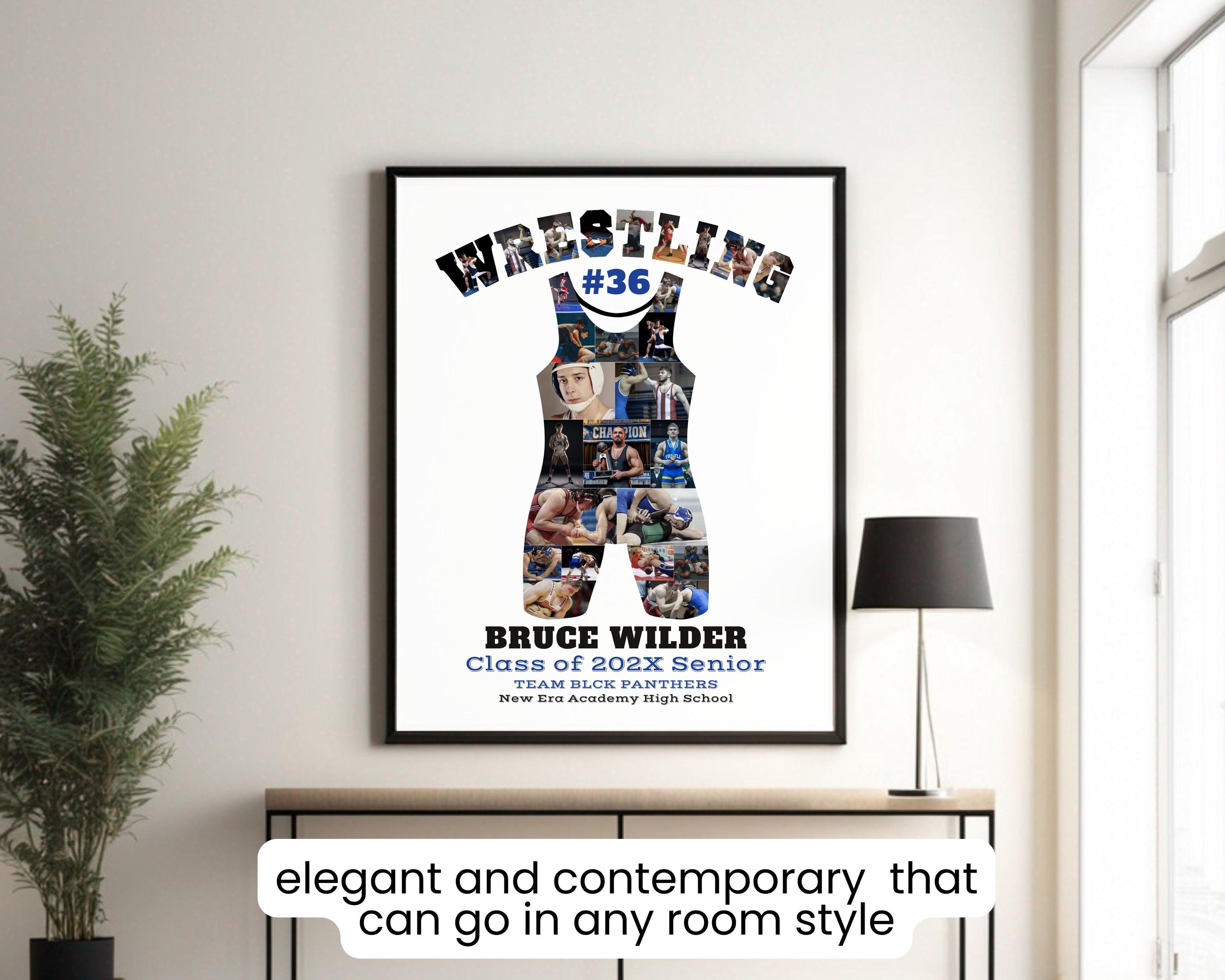 Editable WRESTLING Suit Photo Collage Frame TEMPLATE, Printable ...