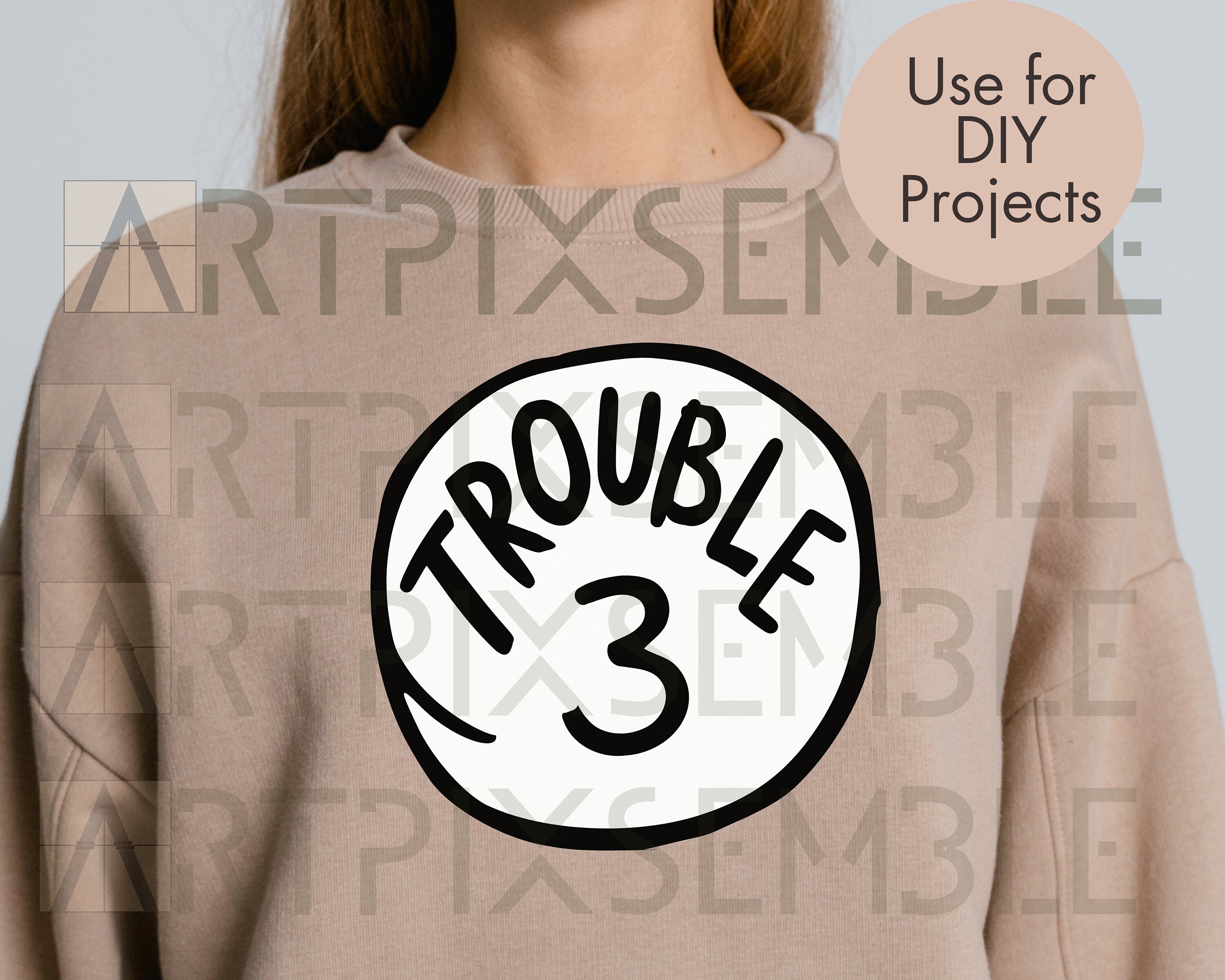 TROUBLE 3 Svg & Png Files Layered SVG / 5000x5000 Pixels Transparent ...