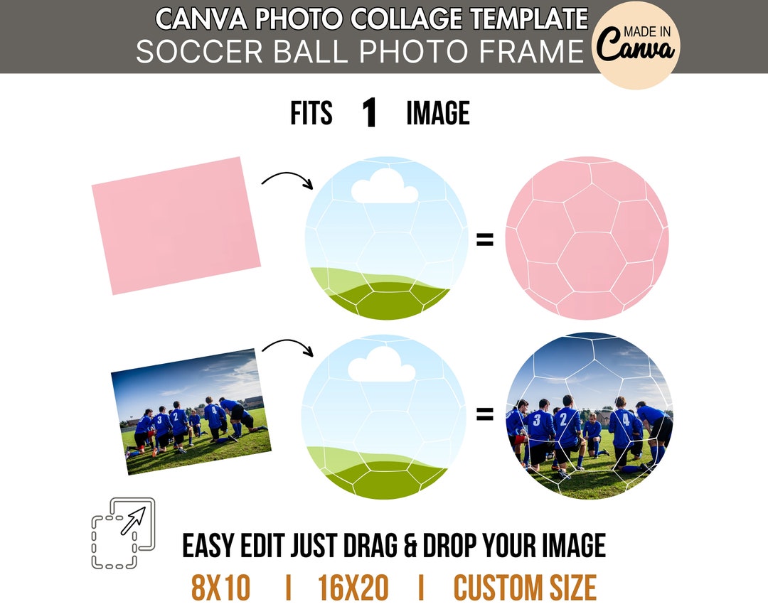 SOCCER Ball Photo Frame TEMPLATE Sports Design Football Team Poster ...