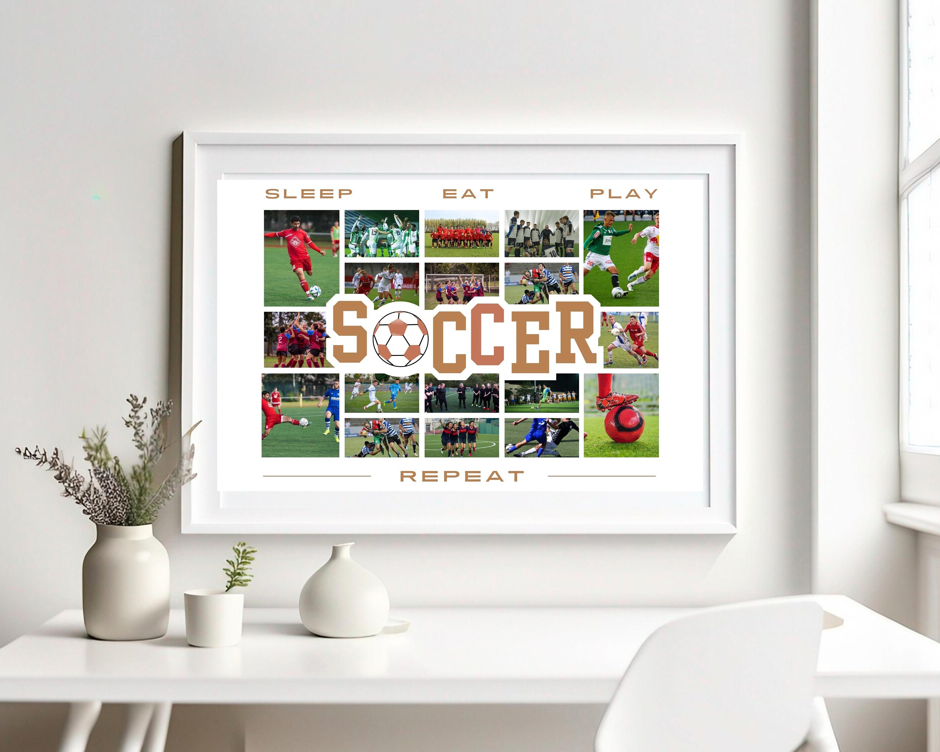 Editable 18-photo SOCCER Collage Canva TEMPLATE Sports Team Poster ...