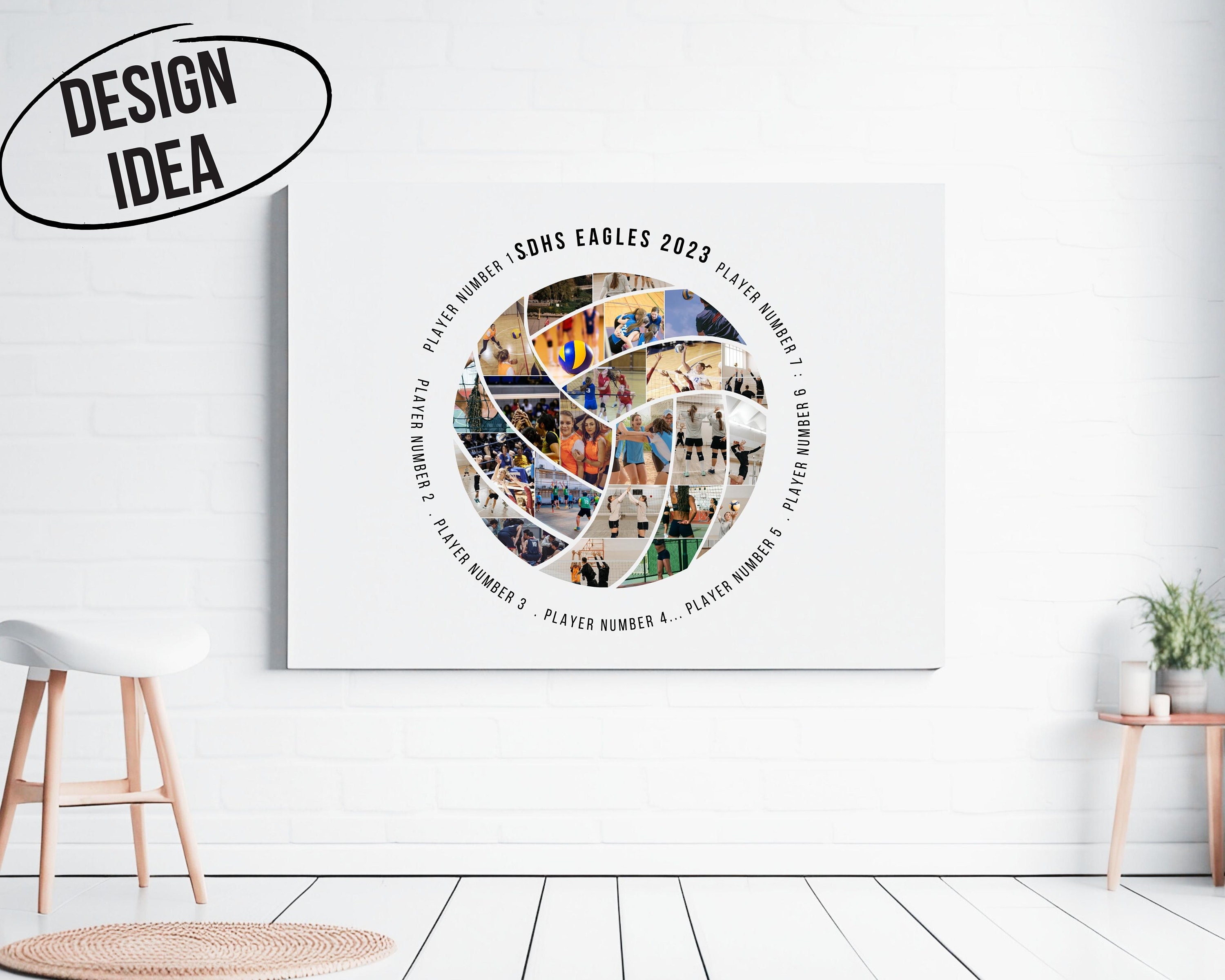 VOLLEYBALL Photo Collage Frame TEMPLATE Sports Team Poster - Etsy