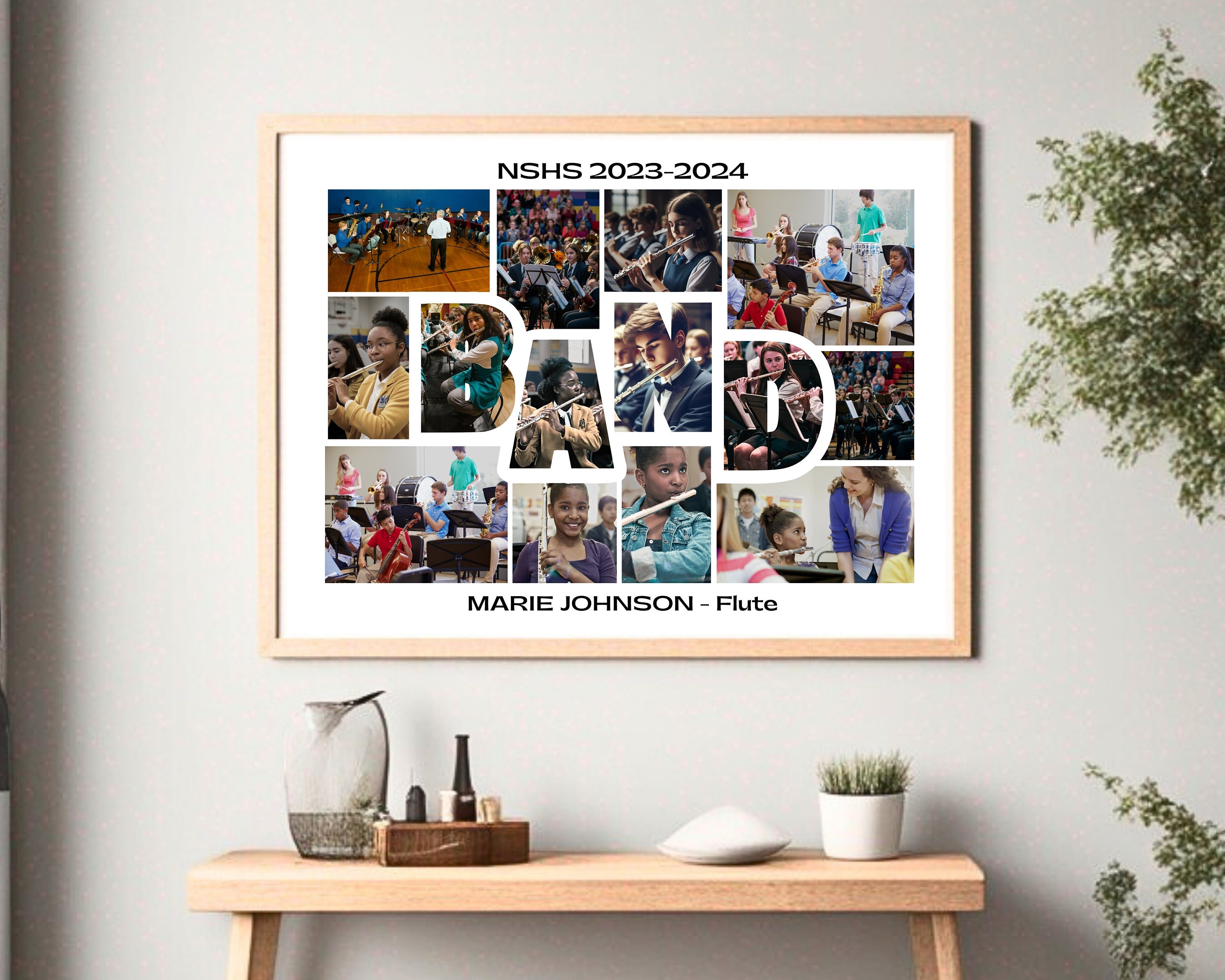Editable 14-photo BAND Word Collage Canva TEMPLATE School/music Group ...