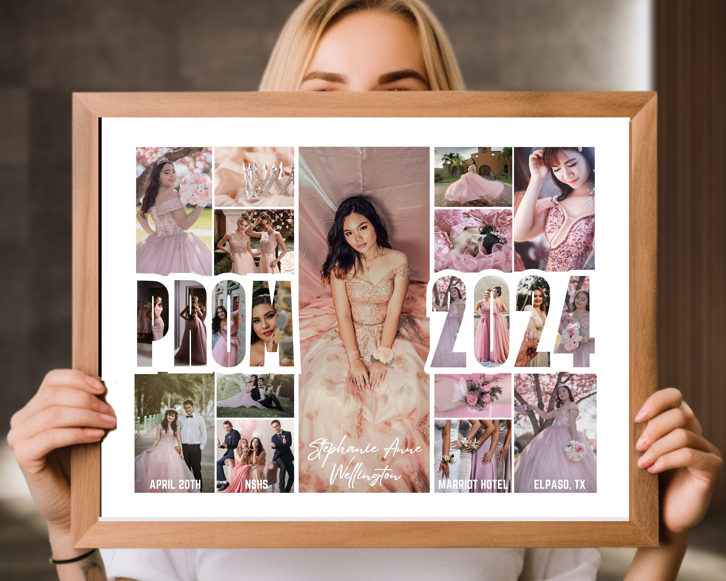 Editable PROM 2024 Photo Collage Poster TEMPLATE 21-picture DIY ...