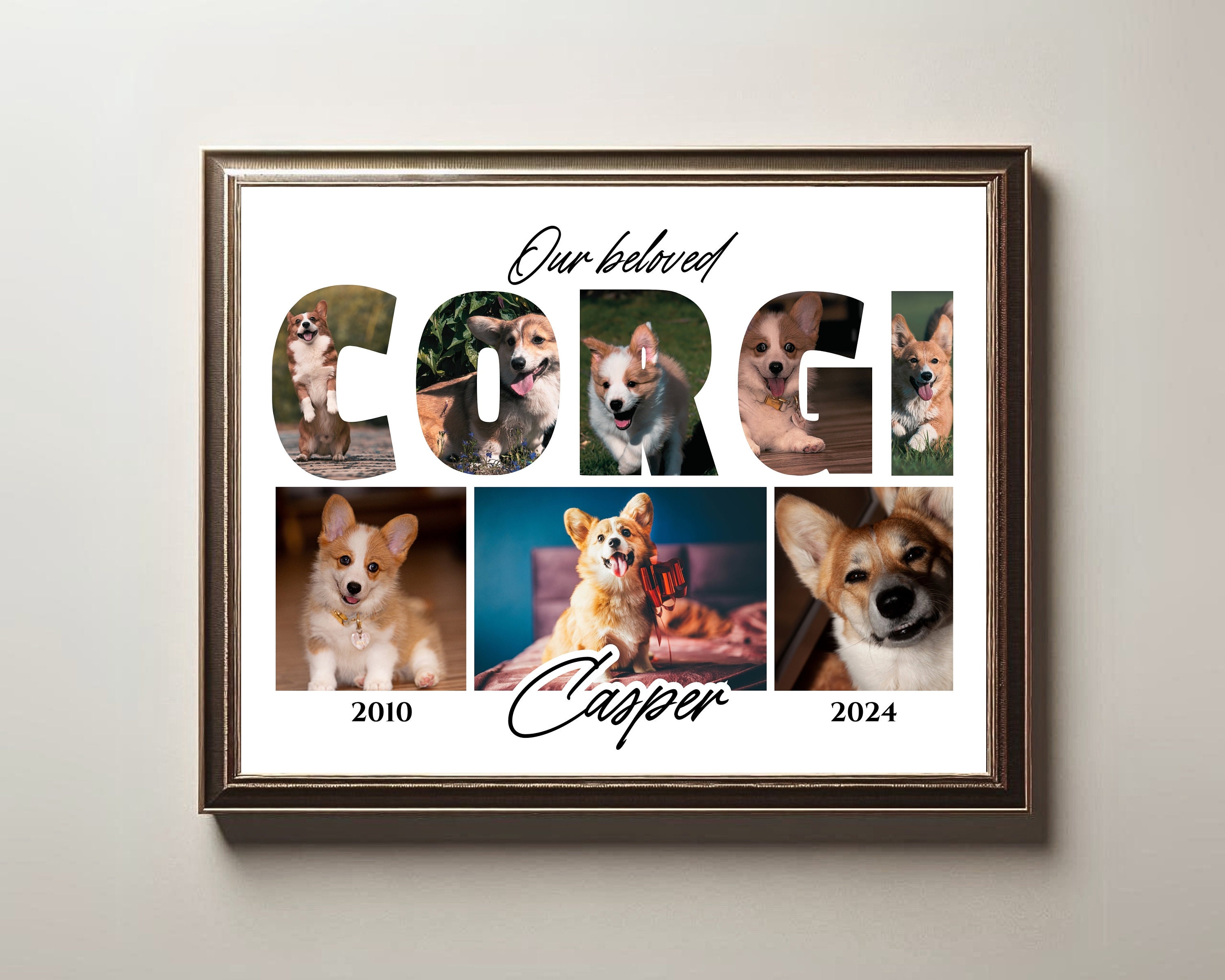 Editable CORGI Photo Collage Canva TEMPLATE Printable Dog Wall Art ...