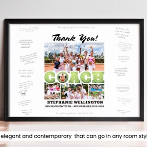 Editable Tennis COACH Signing Frame Canva TEMPLATE Word Photo Collage ...