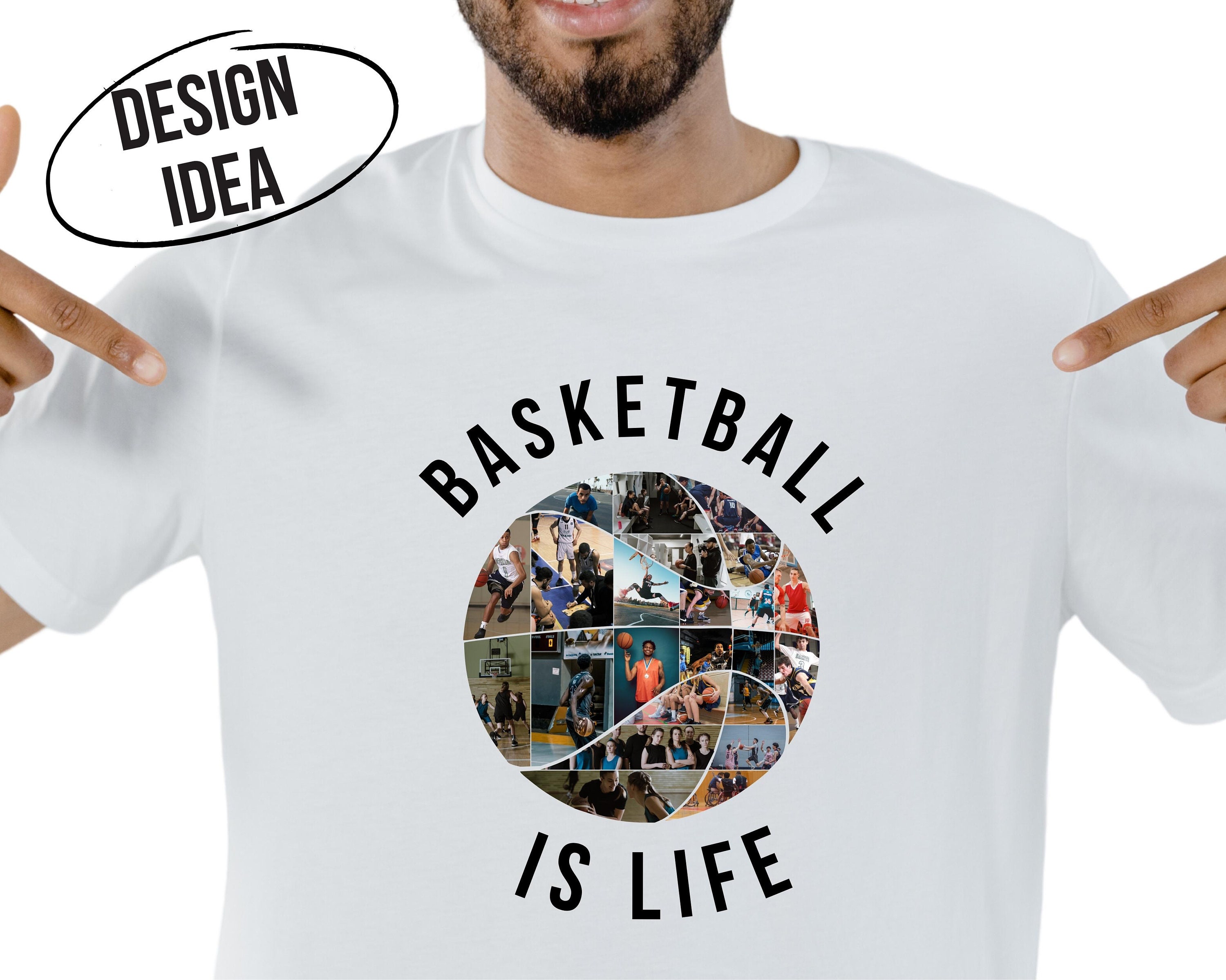 Editable BASKETBALL Photo Collage Frame Canva TEMPLATE Sports Team ...