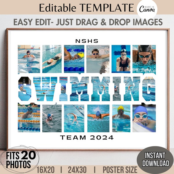 Swimming Poster - Etsy
