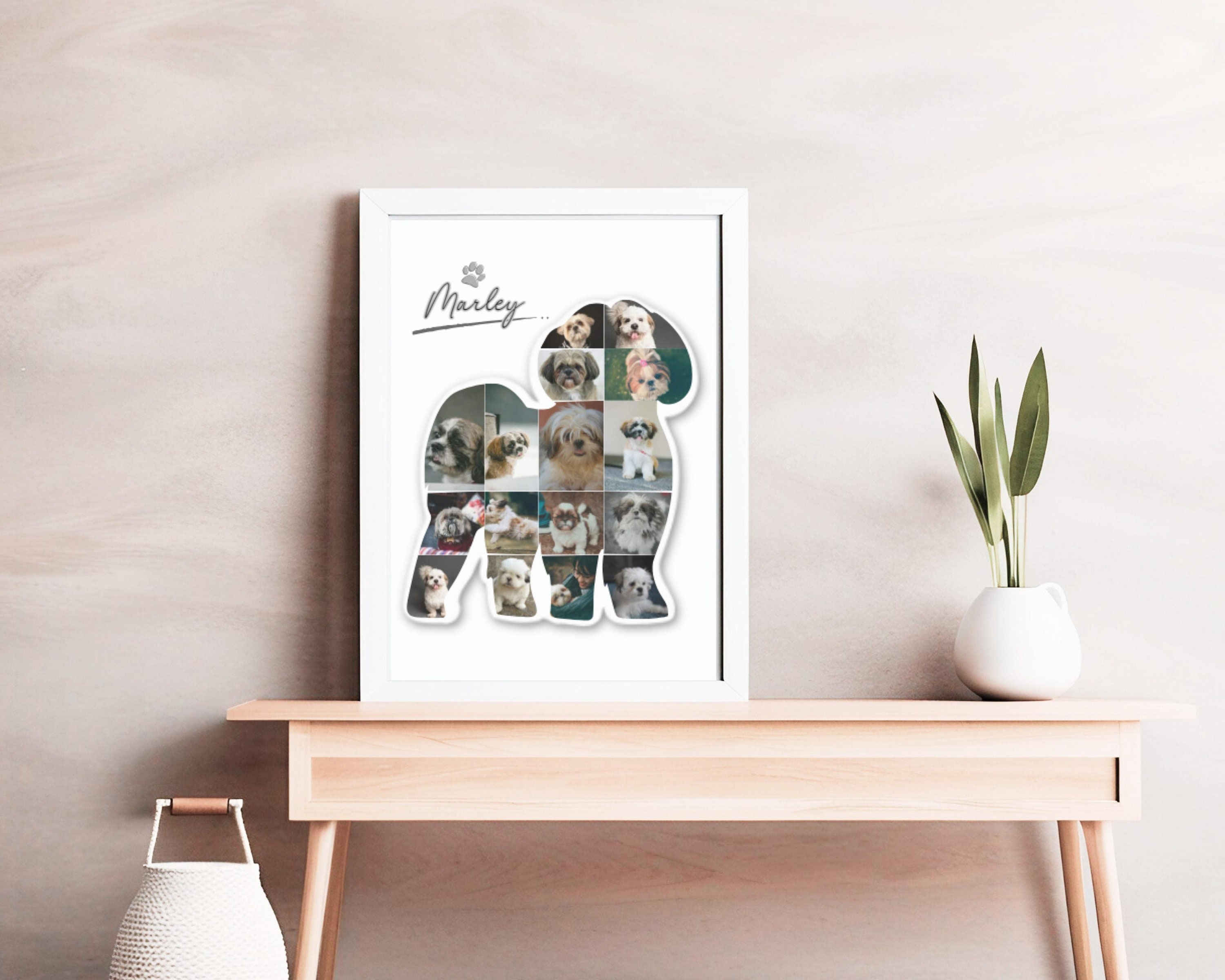 Shih Tzu DOG Photo Collage TEMPLATE Printable Custom Pet Memorial/loss ...
