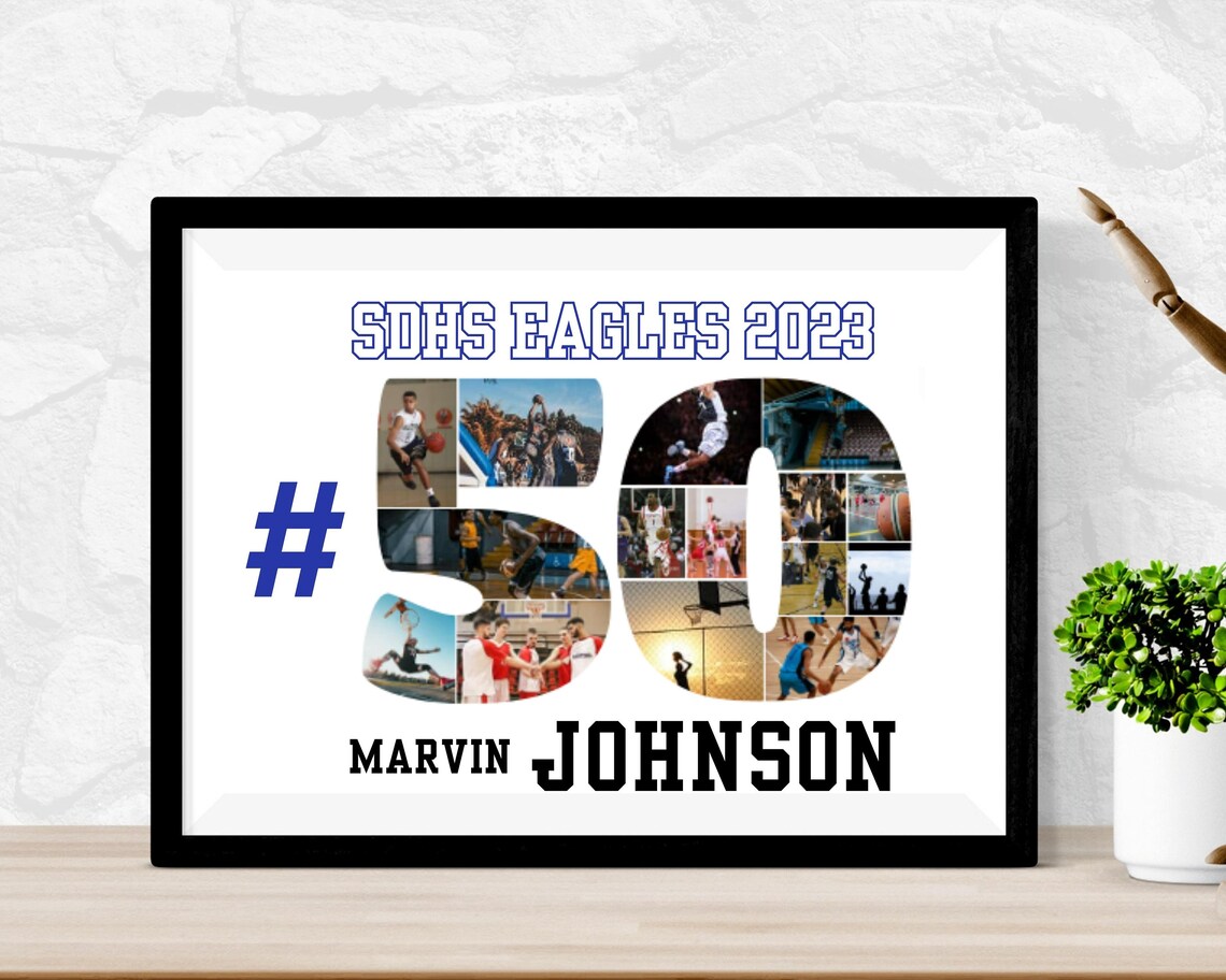 Editable Number 50 Photo Collage Canva TEMPLATE for 50th Birthday ...