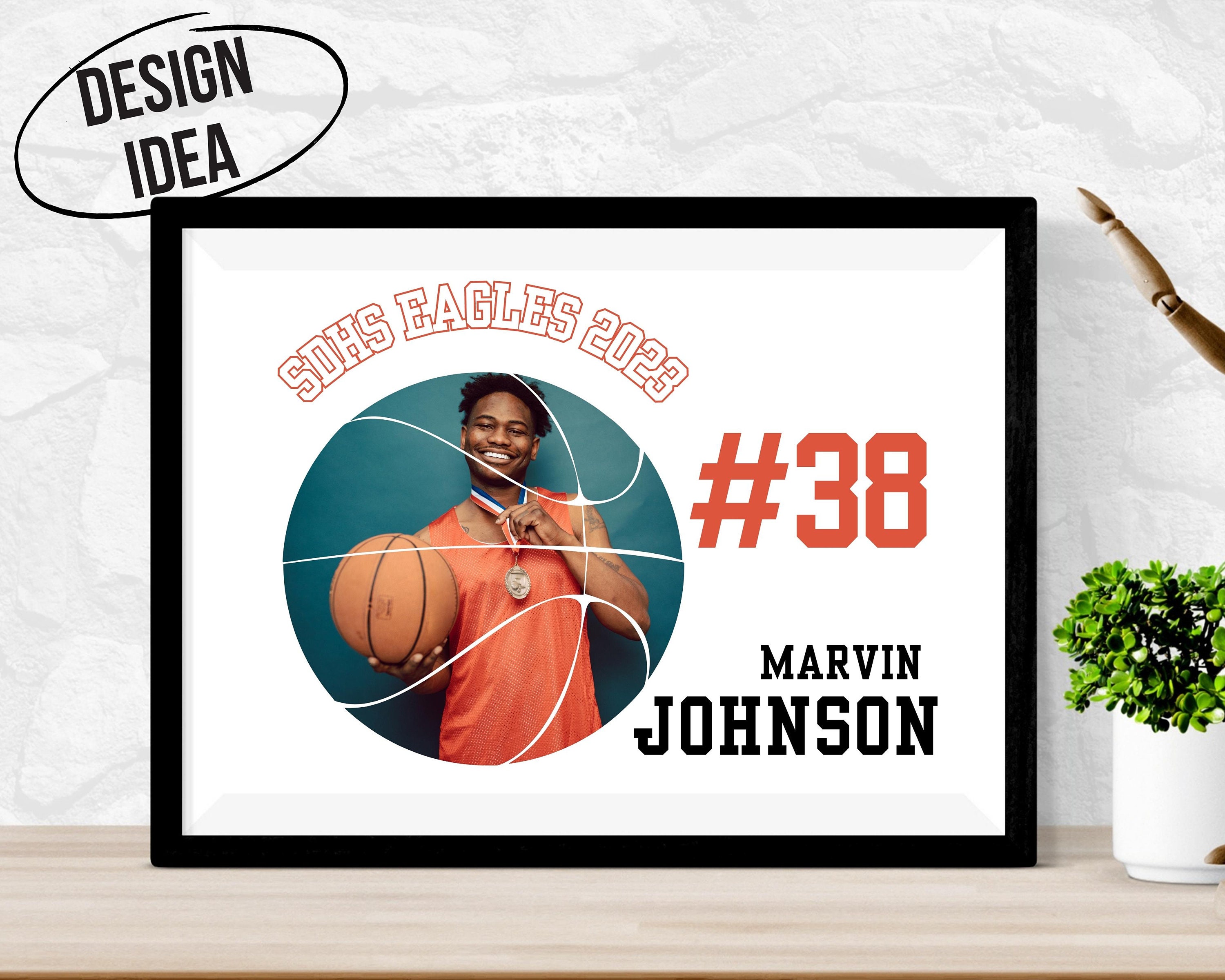 BASKETBALL Photo Frame TEMPLATE Sports Design Team Poster - Etsy