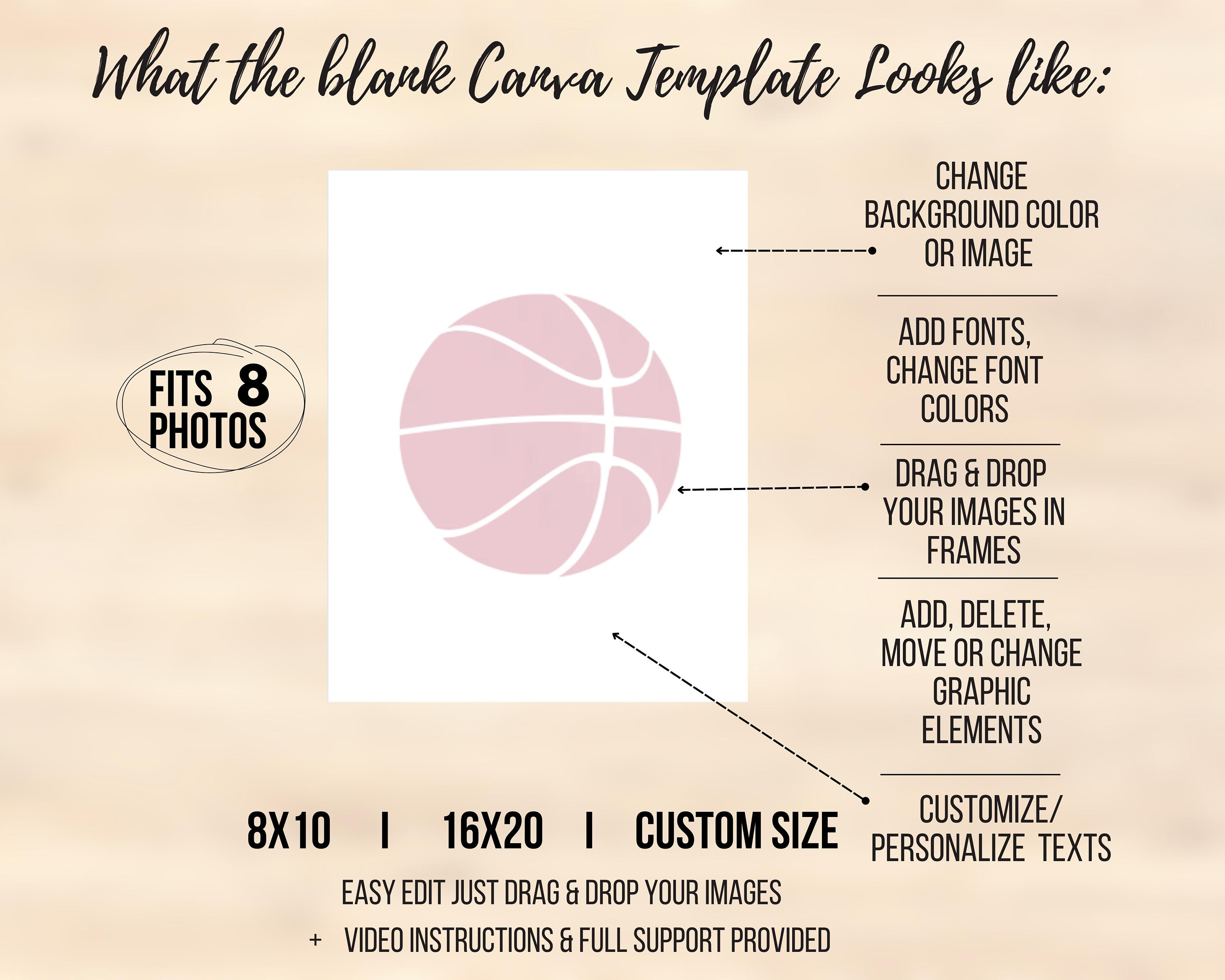 BASKETBALL Photo COLLAGE Canva Template Sports Team Design Basketball ...