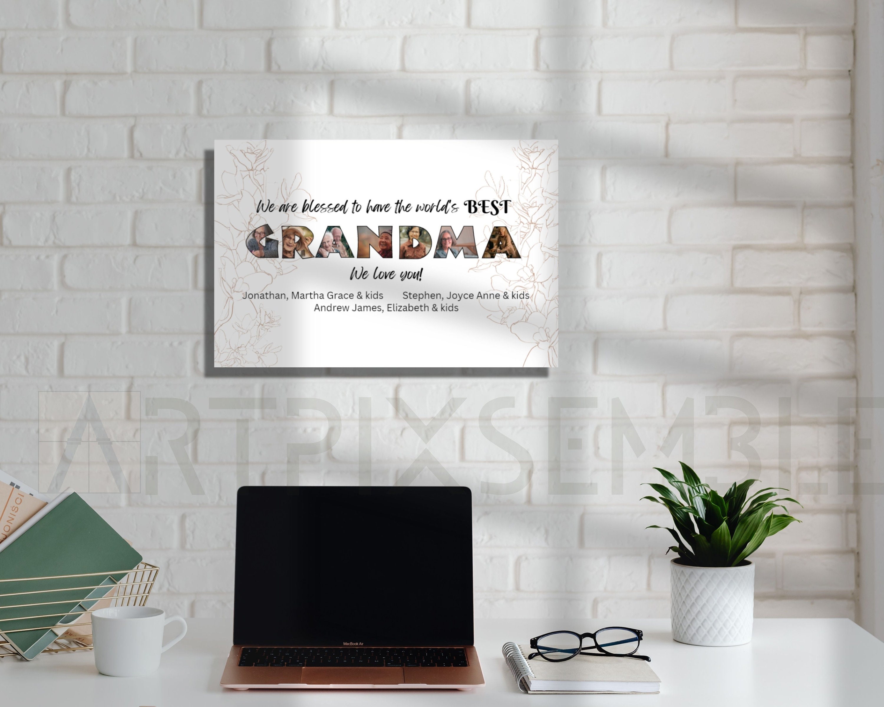 Editable GRANDMA Word Photo Collage Canva TEMPLATE Her Birthday/mothers ...