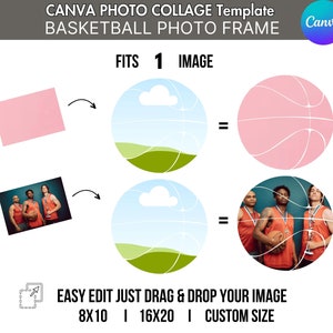 BASKETBALL Photo Frame TEMPLATE Sports Design Team Poster - Etsy