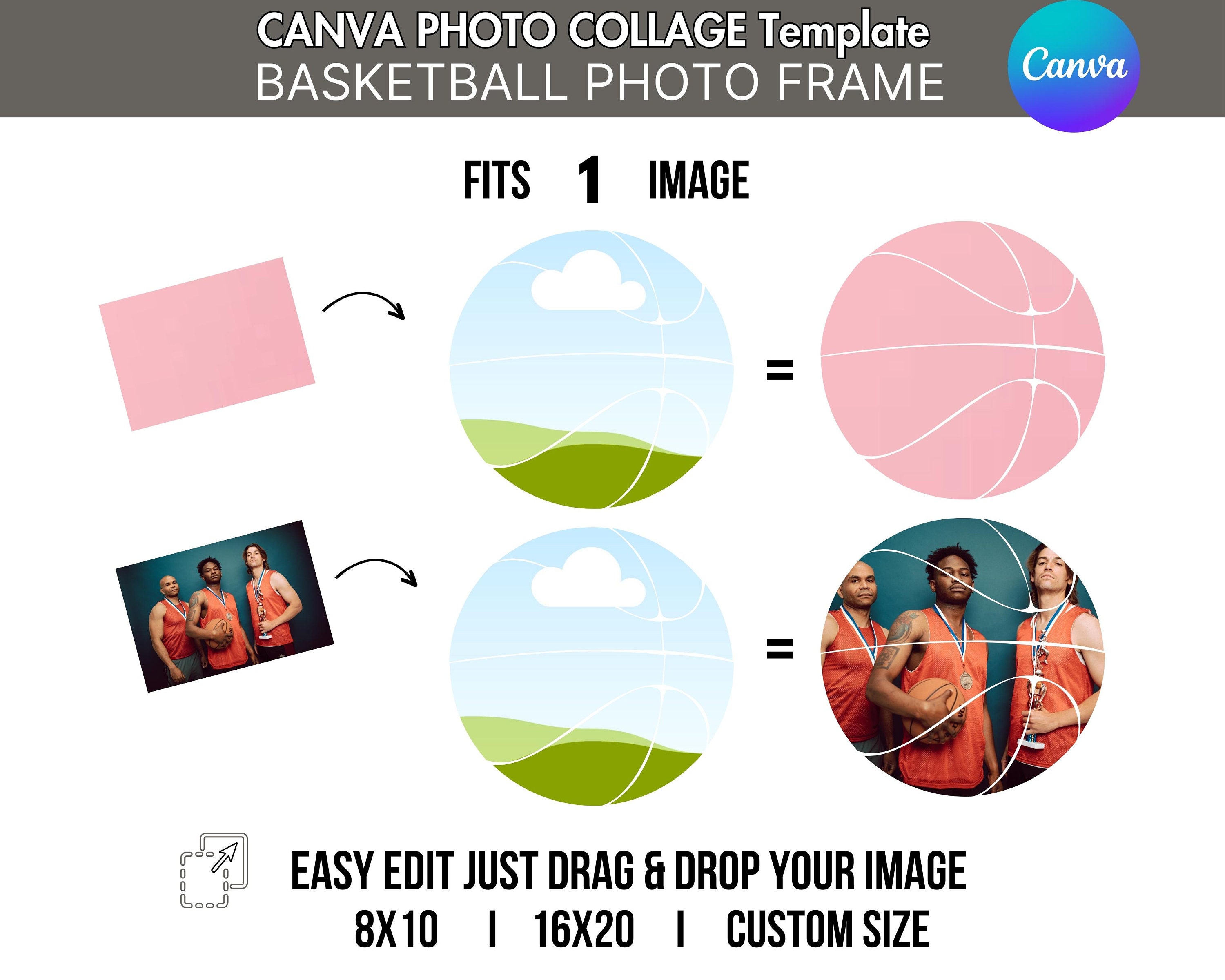 BASKETBALL Photo Frame TEMPLATE Sports Design Team Poster - Etsy