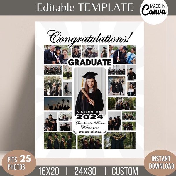 Graduation Poster Picture Template - Etsy