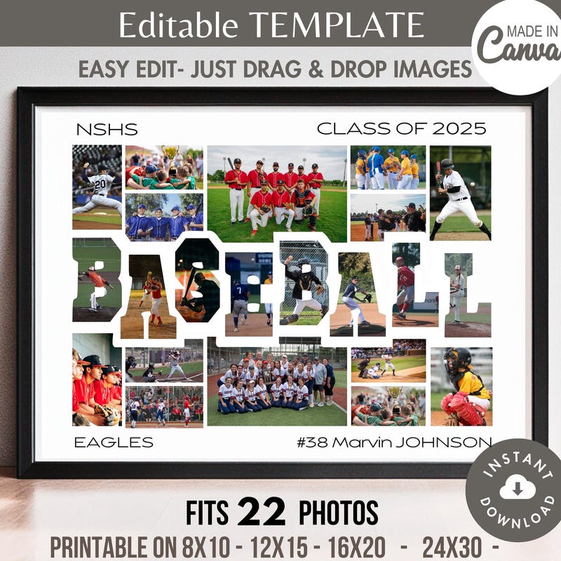 Baseball and Pic Frame - Etsy