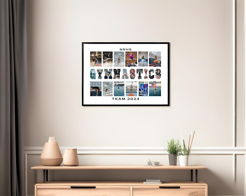 Editable 22-photo GYMNASTICS Collage Canva TEMPLATE Sports Team Poster ...