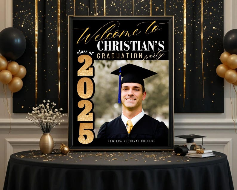 Editable Graduation Party Welcome Sign Class of 2025 Poster TEMPLATE ...