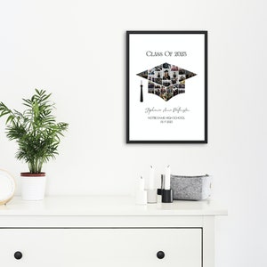 Editable 2023 Graduation Cap Photo Collage Canva Template Wall Poster ...