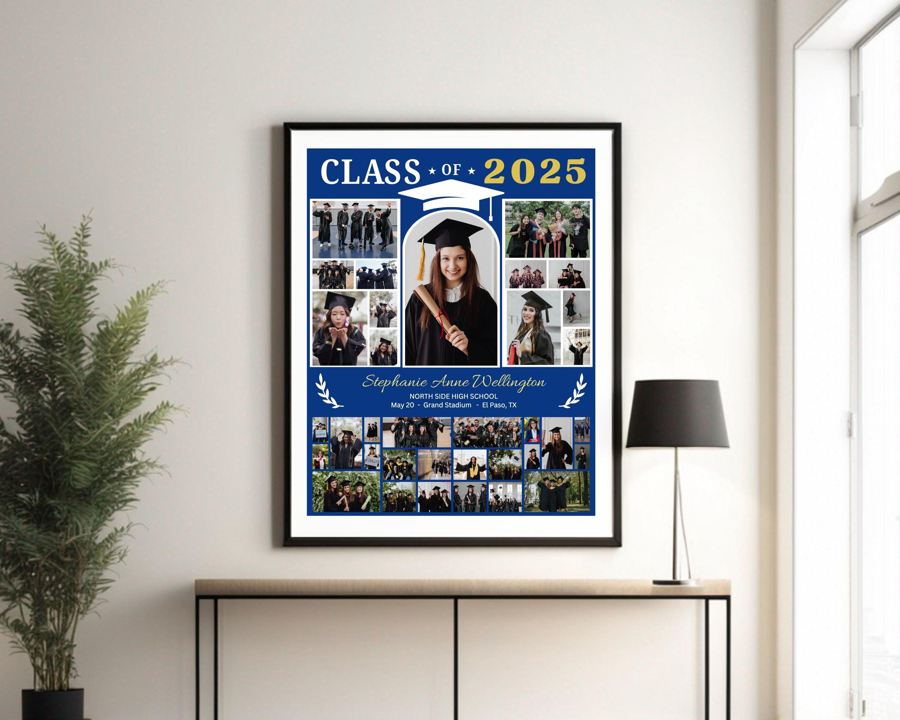 Editable 2026 GRADUATION Photo Collage Poster TEMPLATE, Printable 16x20 ...