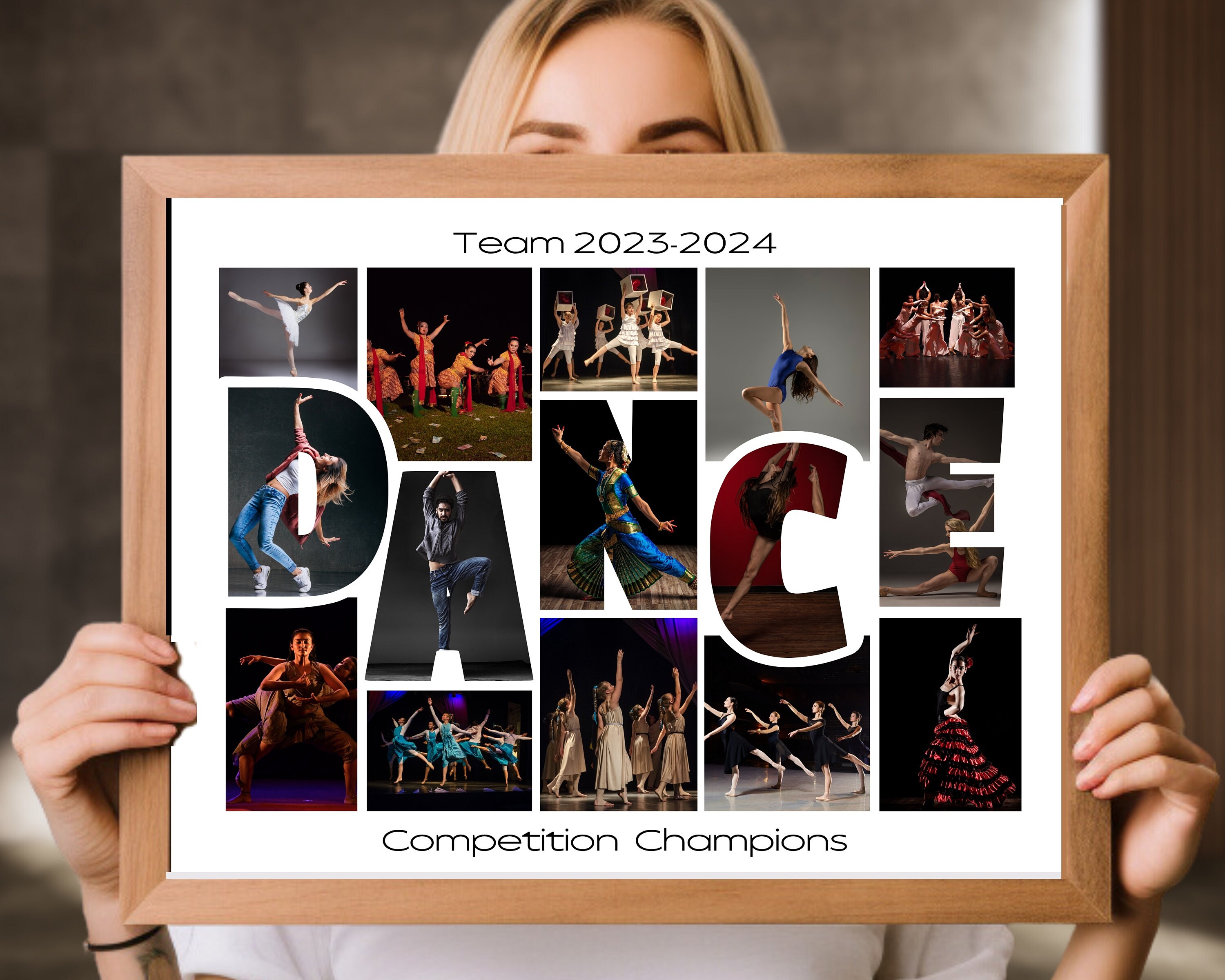 Editable 15-photo DANCE Word Collage Canva TEMPLATE, Printable Dancing ...