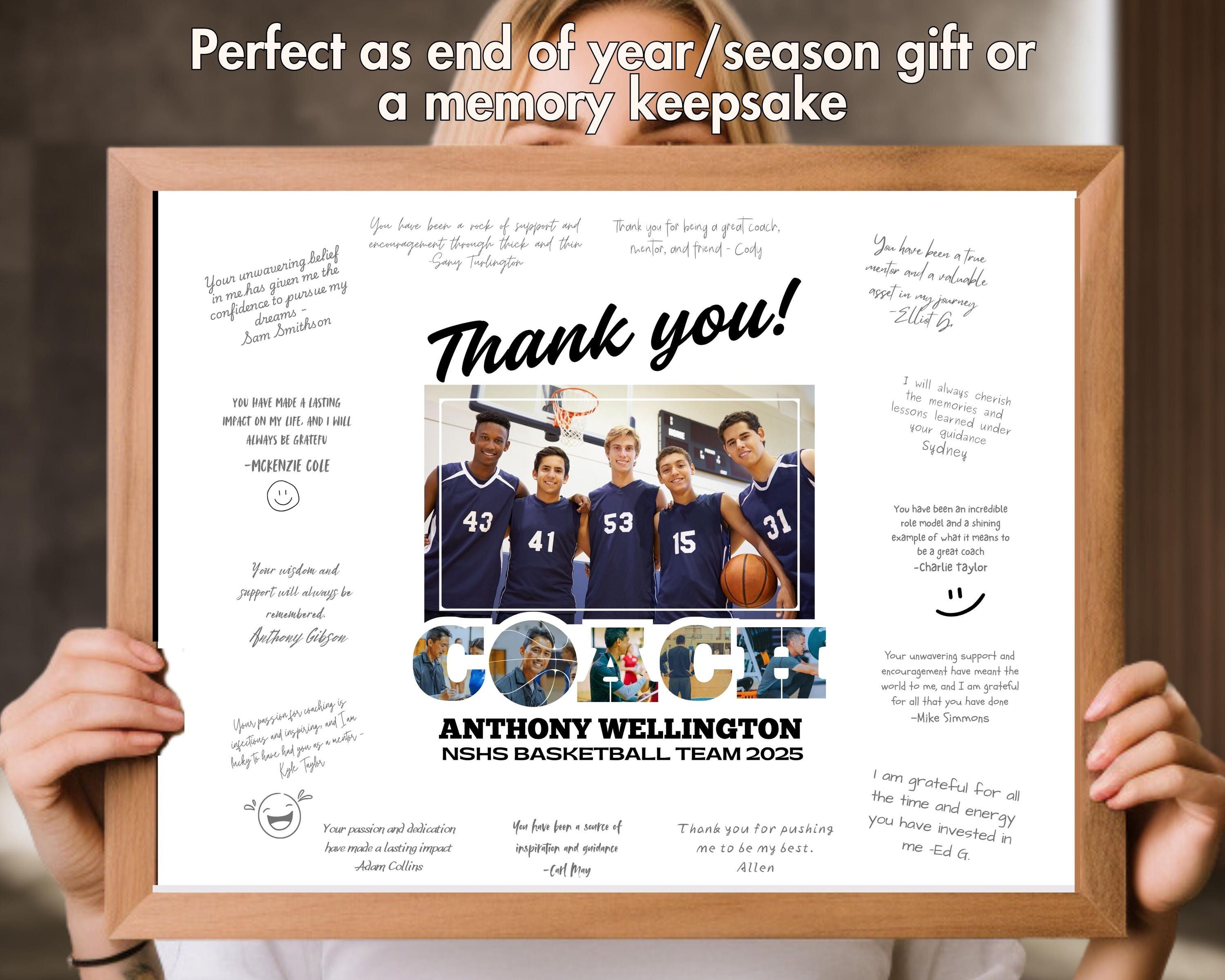 Basketball COACH Signing Frame Canva TEMPLATE Custom Photo Collage ...
