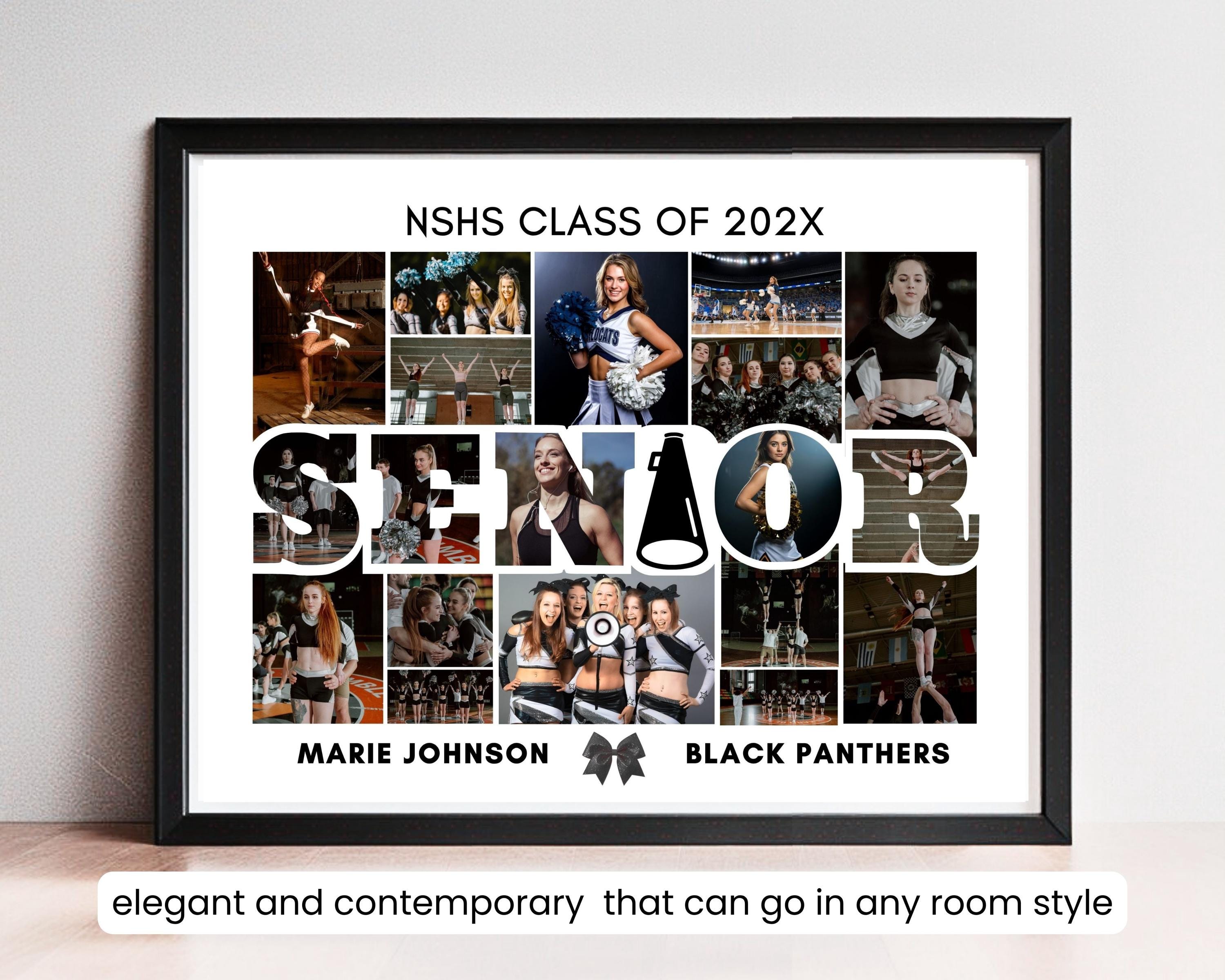 SENIOR Cheerleader Photo Collage Poster TEMPLATE Personalized ...