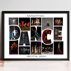 Editable 15-photo DANCE Word Collage Canva TEMPLATE, Printable Dancing ...